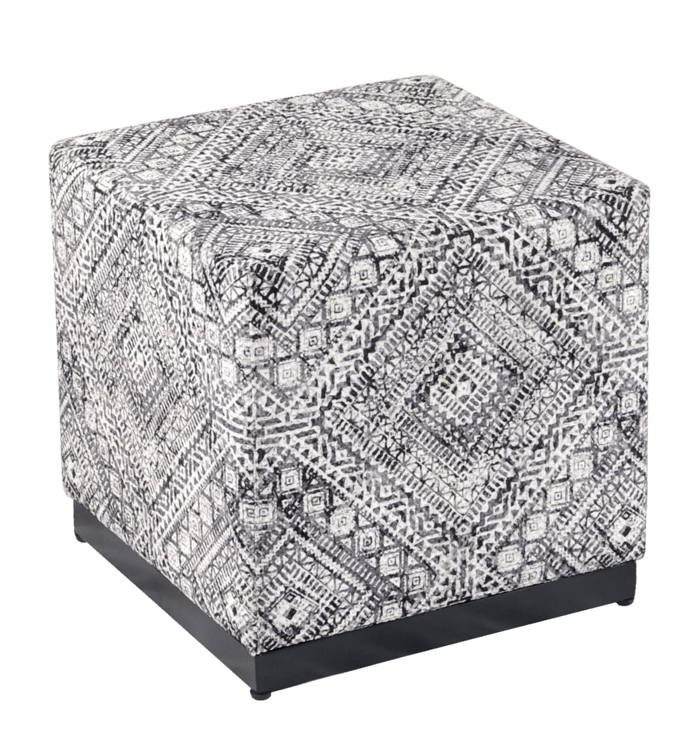 HomePop Cube Square Design Modern Tribal Pattern Fabric Ottoman in ...