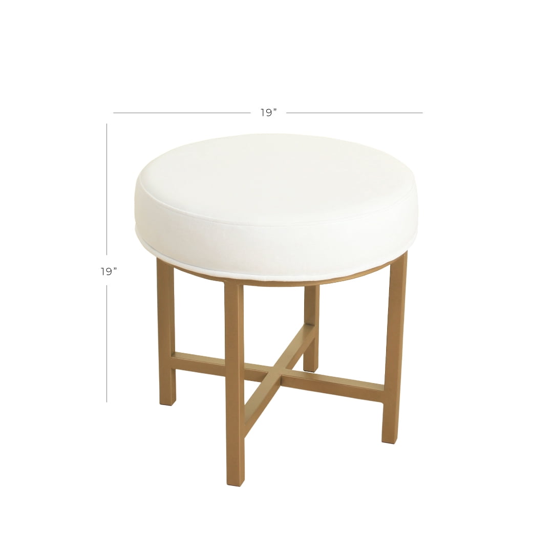 HomePop Decorative Round Ottoman with Metal Base, Multiple Colors ...