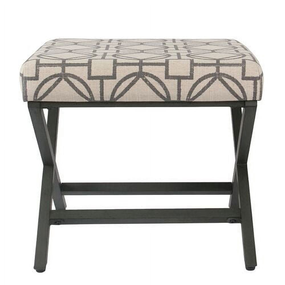 HomePop Decorative Square Ottoman - Gray Fabric, Metal Base - Walmart.com