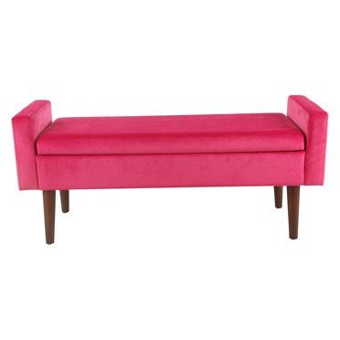 Mojay Modern Velvet Upholstered Storage Bench, Navy - Walmart.com