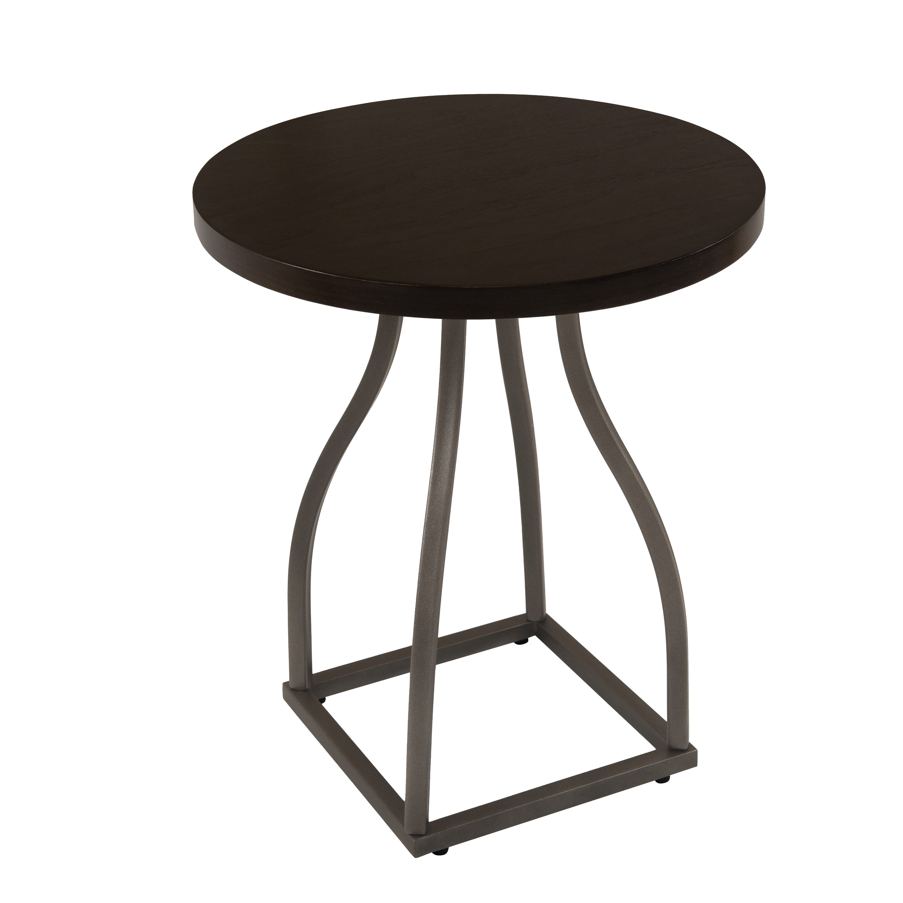 HomePop Lindsay Modern Wood & Metal Round Accent End Table, Bronze ...