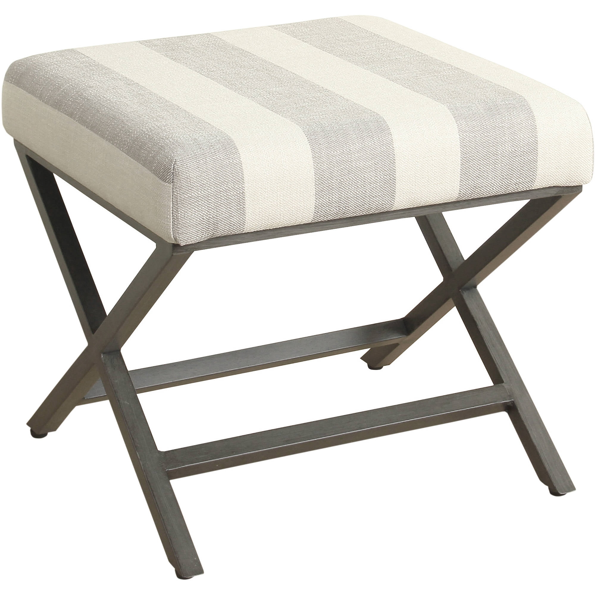 HomePop Metal X-Base Upholstered Ottoman, Multiple Colors - Walmart.com