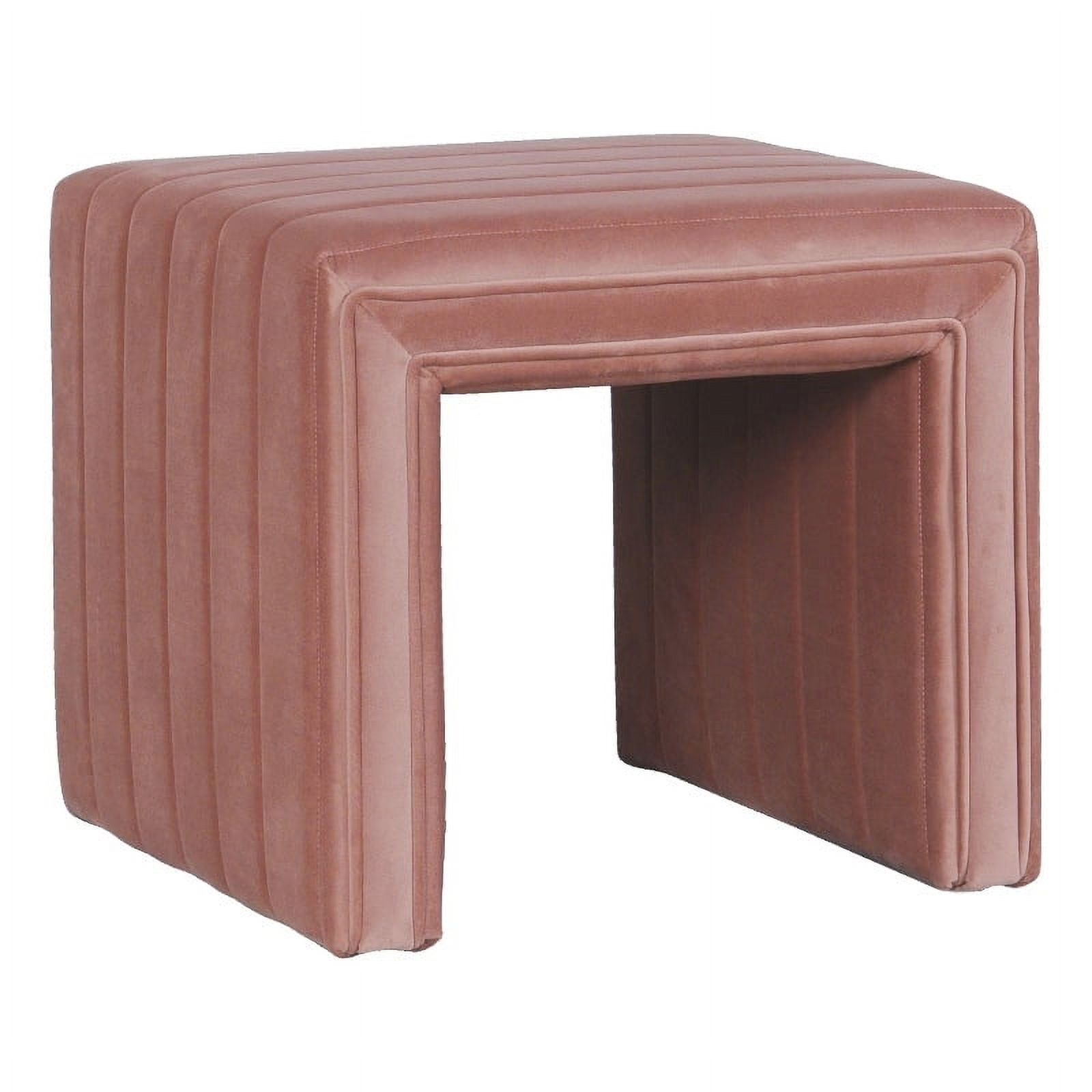 HomePop Modern Channel Ottoman, Blush Velvet - Walmart.com
