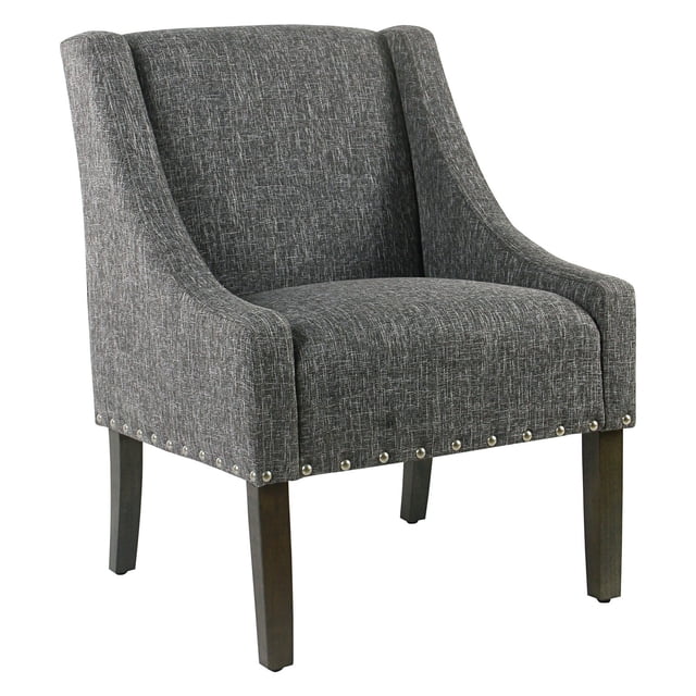 HomePop Modern Swoop Accent Chair with Nailhead Trim - Walmart.com