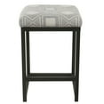 HomePop Open Back Counter Stool - Charcoal Square Geometric - Walmart.com