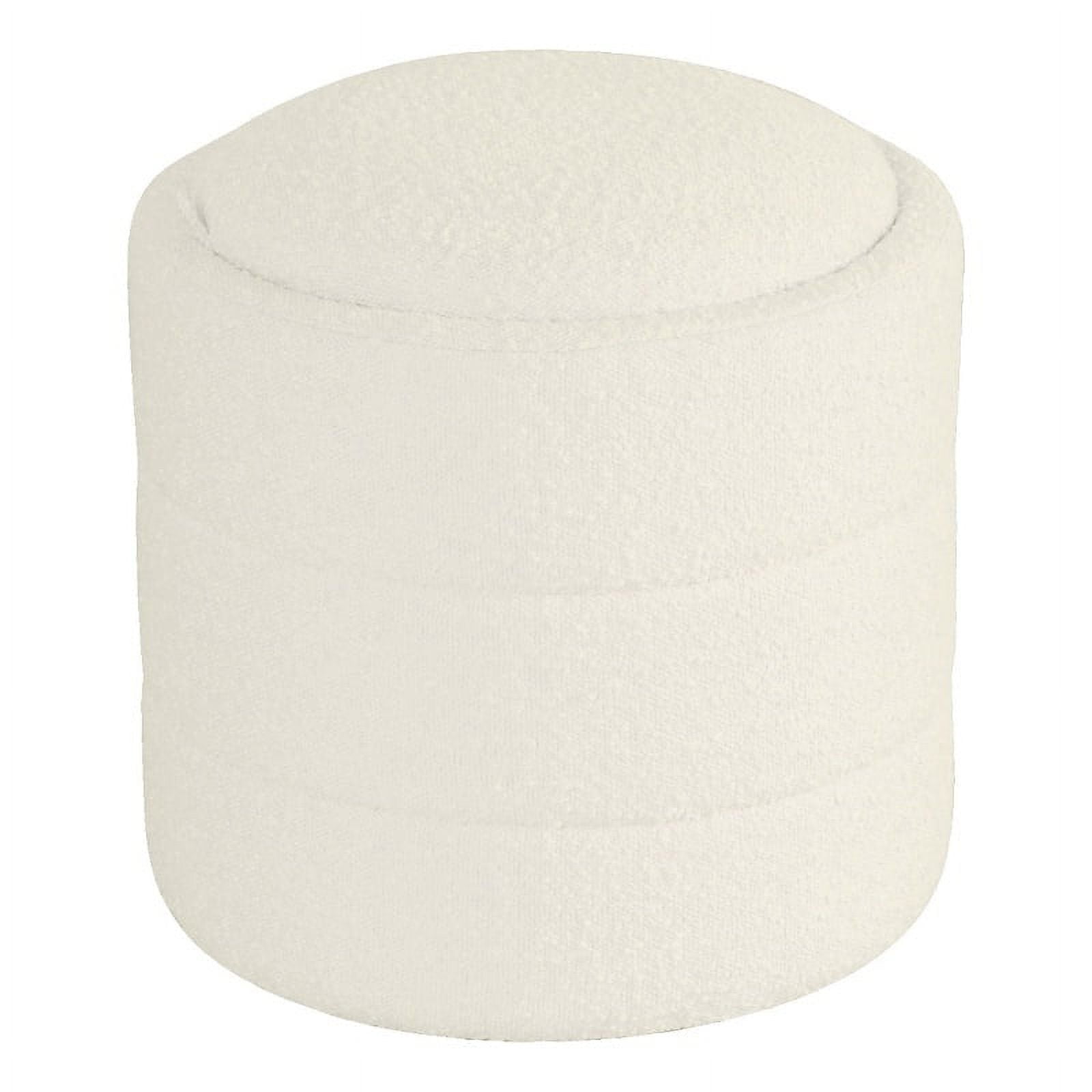 HomePop Round Storage Ottoman Cream Boucle Walmart