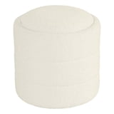 HomePop, Round Storage Ottoman, 17.5"x17.5"x18", Cream Boucle - Walmart.com