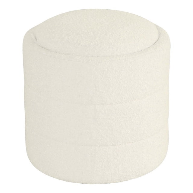 Free Shipping! HomePop Round Tufted Storage Ottoman, Cream Boucle ...