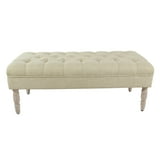 HomePop Tufted Upholstery Bench, Cream - Walmart.com