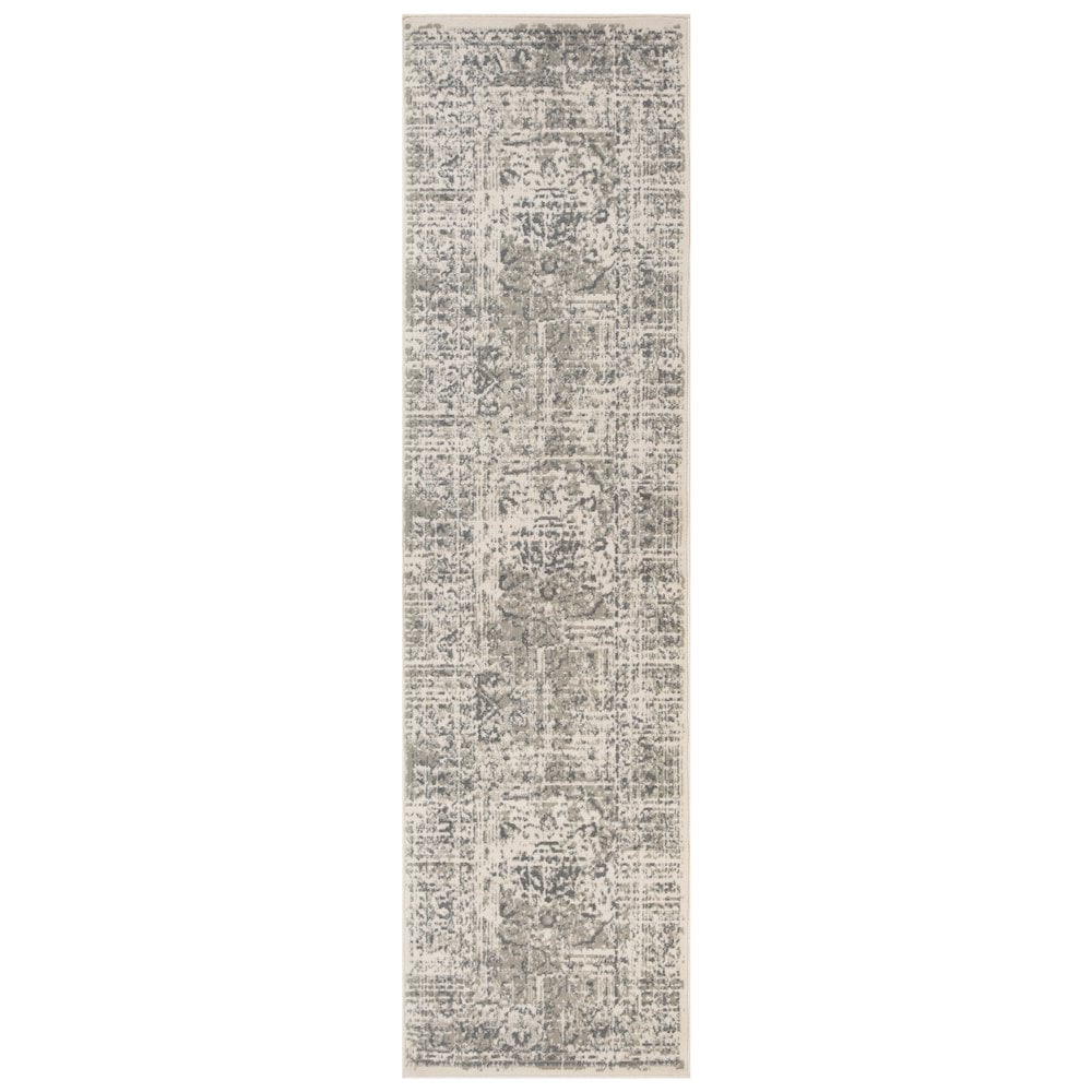 HomeRoots 10' Gray Medallion Power Loom Runner Rug - Walmart.com