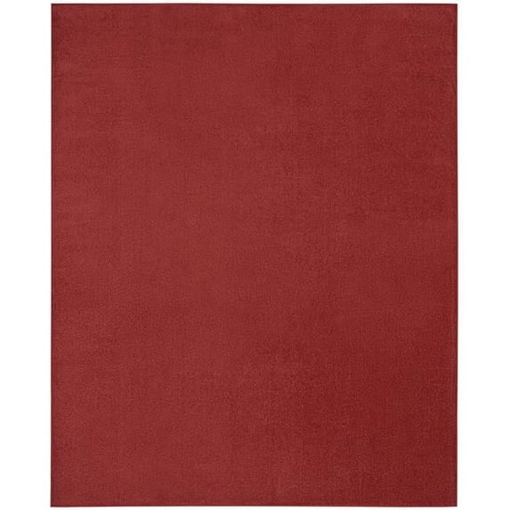 HomeRoots 10 x 14 ft. Brick Red Non Skid Indoor & Outdoor Rectangle ...