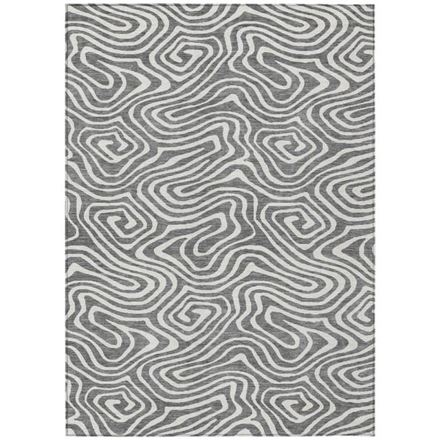 HomeRoots 598973 10 x 14 ft. Gray & Ivory Abstract Washable Indoor ...