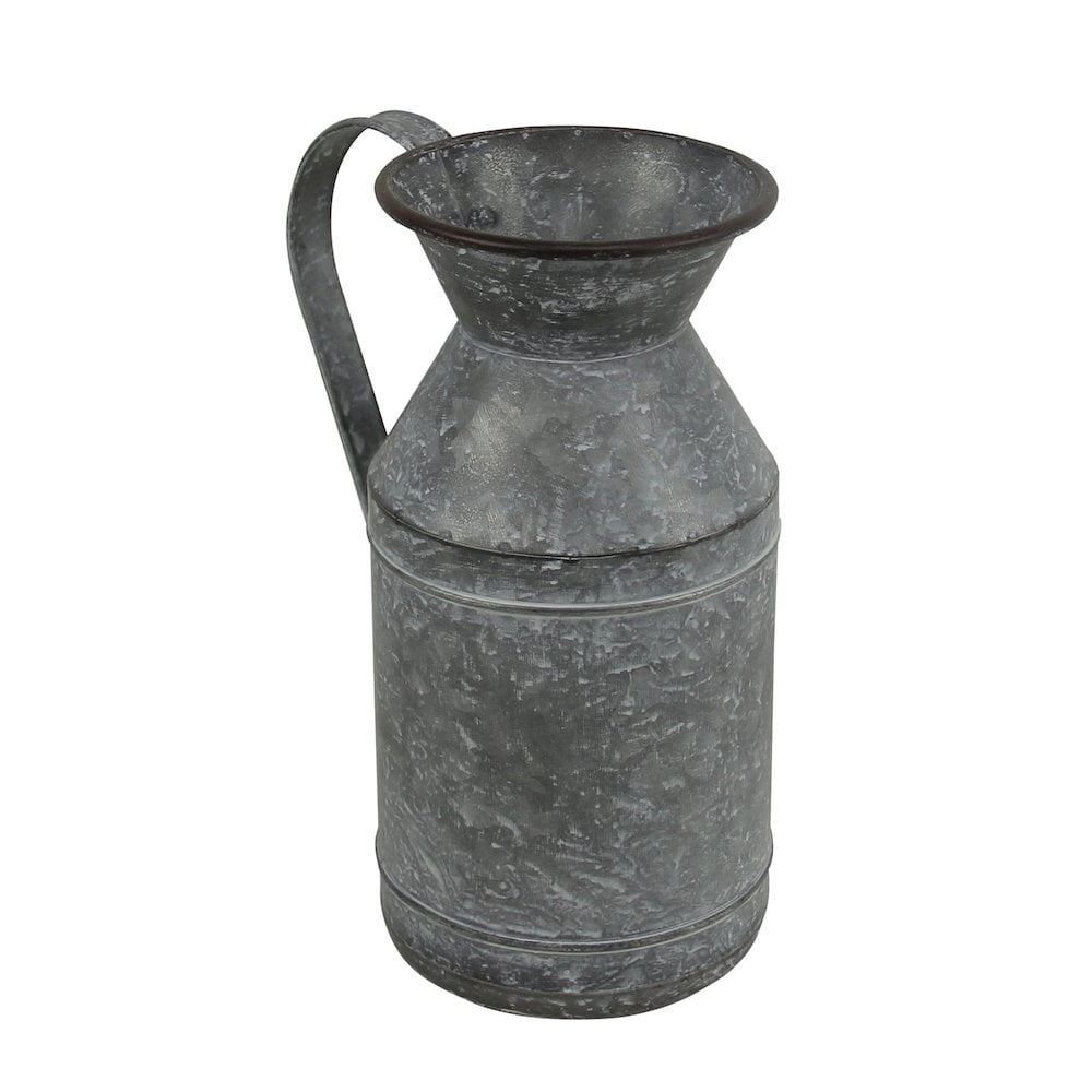 HomeRoots 11" Gray Galvanized Metal Decorative Water Jug - Walmart.com