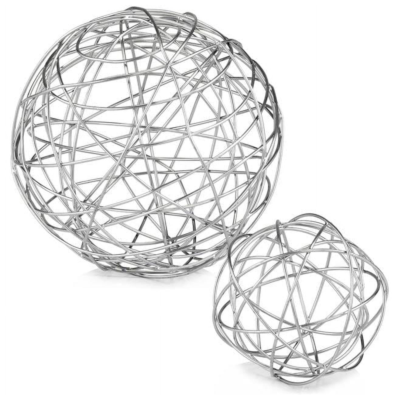 HomeRoots 12 x 12 x 12 in. Silver Guita Extra Large Wire Sphere ...