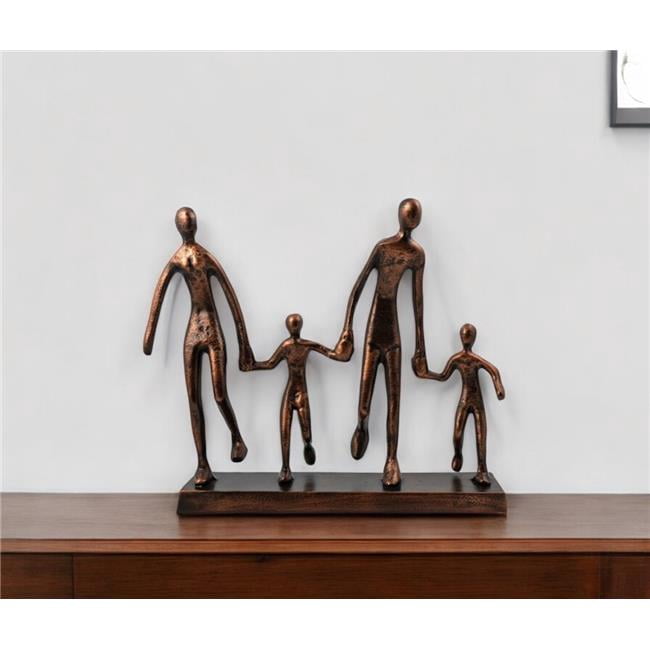 HomeRoots 568878 13 in. Copper Aluminum People Tabletop Sculpture ...