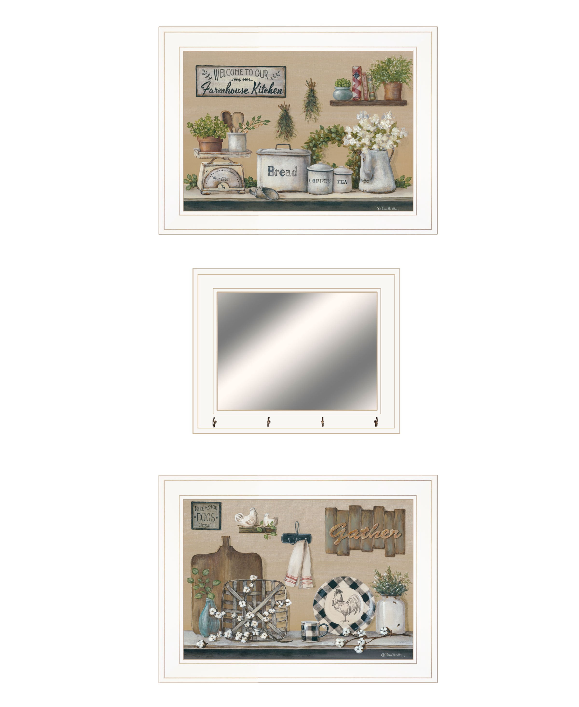 HomeRoots 15 x 19 x 1 in. Farmhouse Kitchen 4 White Framed Print ...