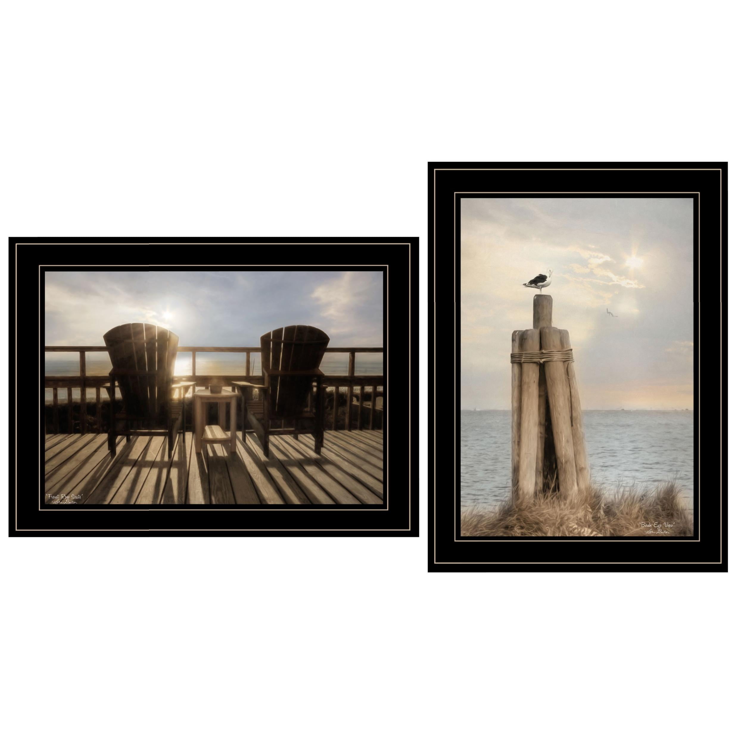 HomeRoots 15 x 21 x 2 in. By the Sea 2 Black Framed Print Wall Art ...
