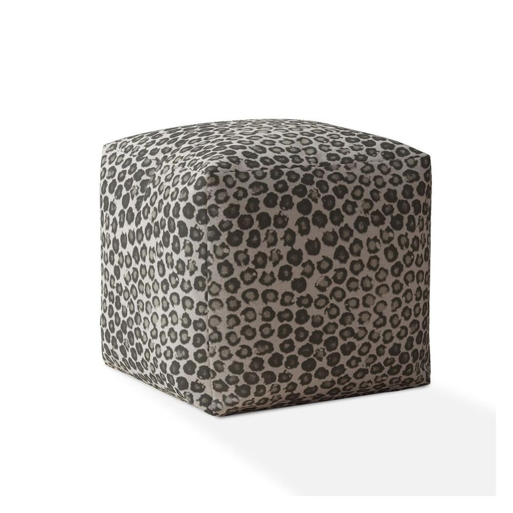 HomeRoots 17" Beige Flax Floral Pouf Ottoman - Walmart.com