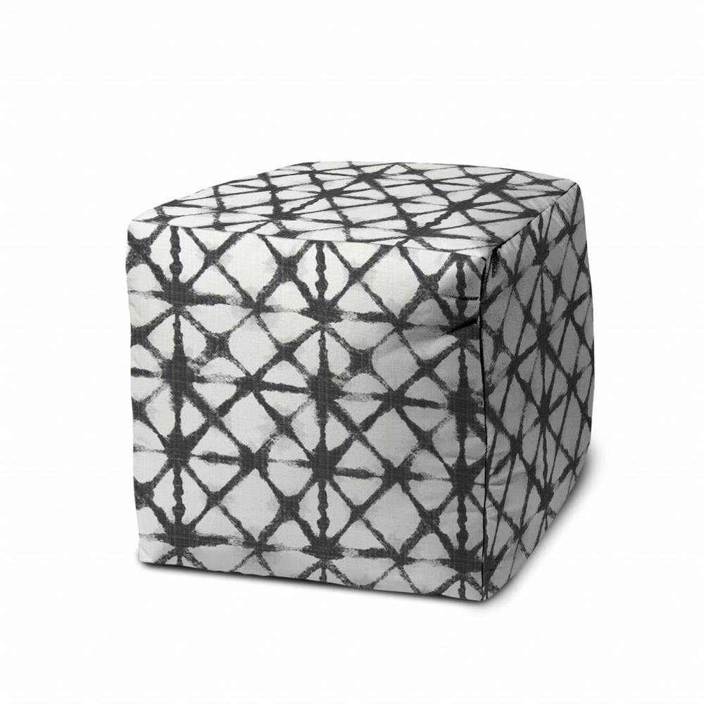 HomeRoots 17" Gray Polyester Cube Indoor Outdoor Pouf Ottoman - Walmart.com