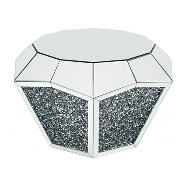 HomeRoots 18 x 28 x 28 in. Silver & Clear Glass & Manufactured Wood ...