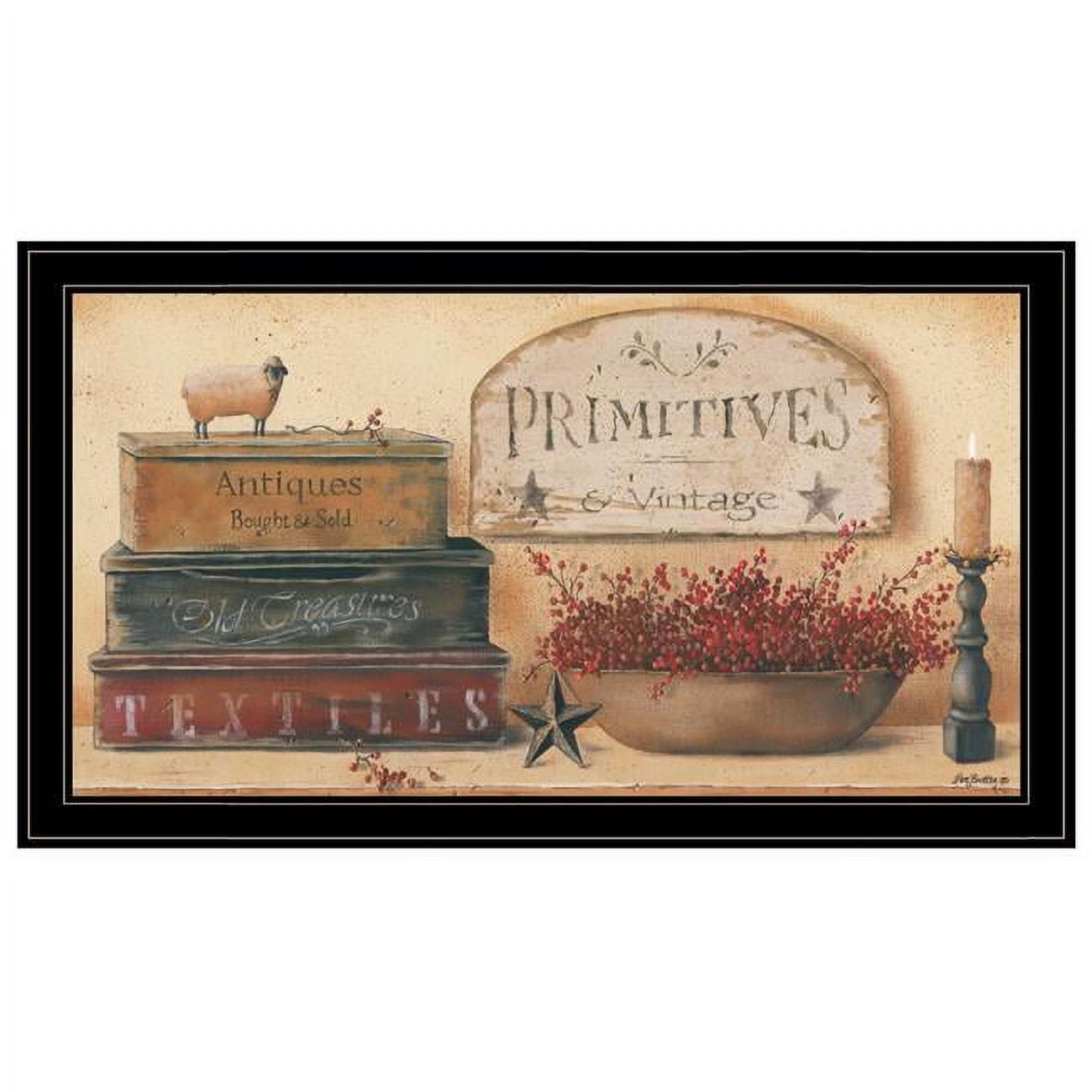 HomeRoots 19 x 33 x 1 in. Primitives & Vintage 3 Black Framed Americana ...