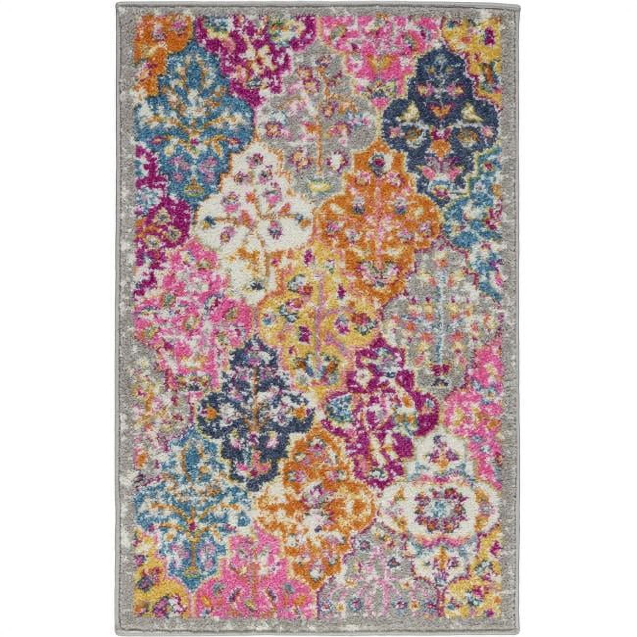 HomeRoots 2 x 3 in. Muted Brights Floral Diamond Scatter Rectangle Area ...