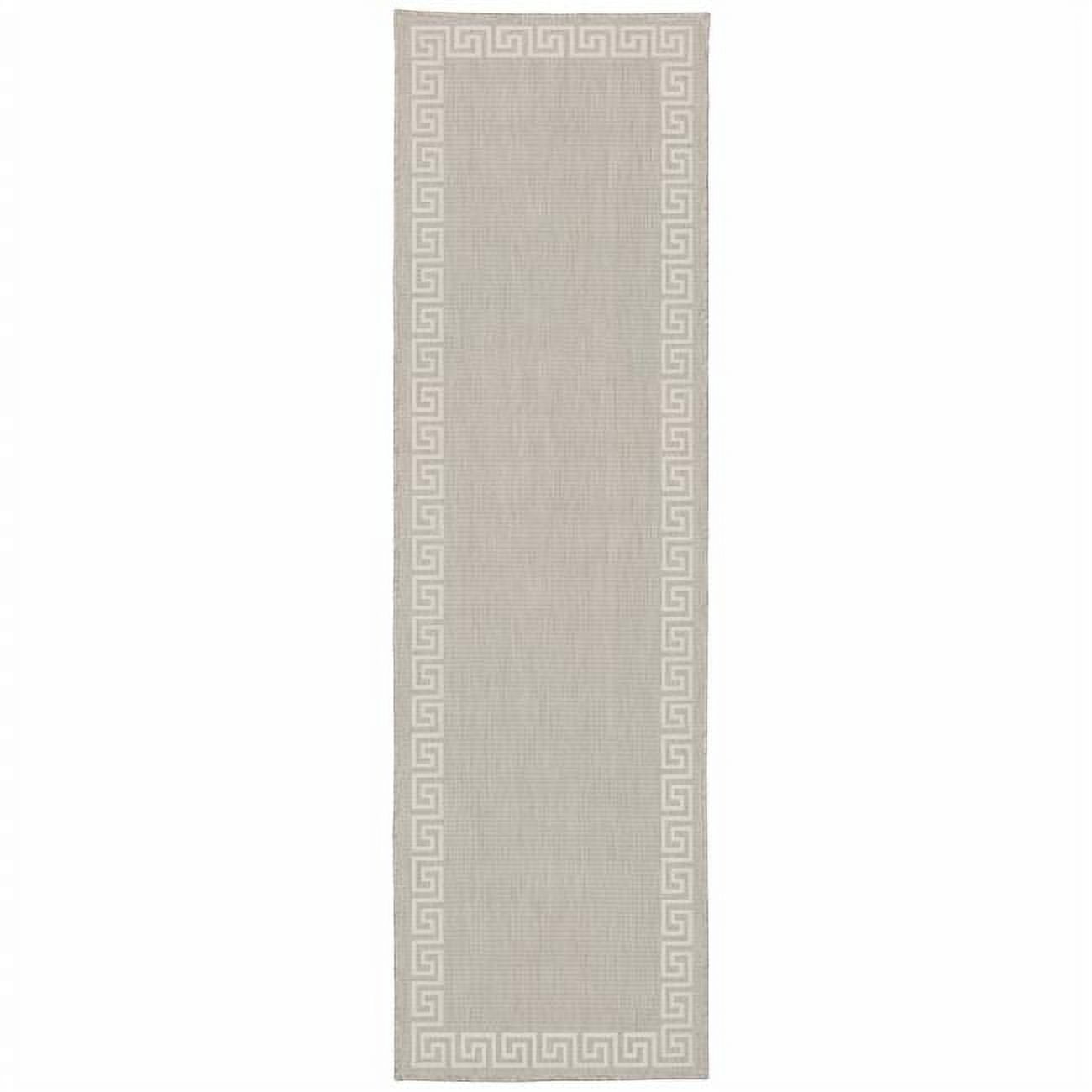 HomeRoots 2 x 7 ft. Gray Stain Resistant Indoor & Outdoor Rectangle ...
