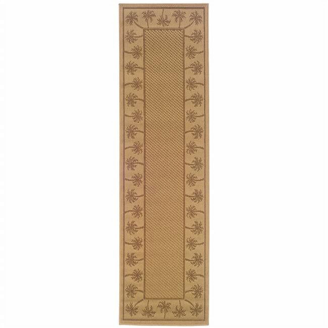 HomeRoots 2 x 8 ft. Beige Stain Resistant Indoor & Outdoor Rectangle ...