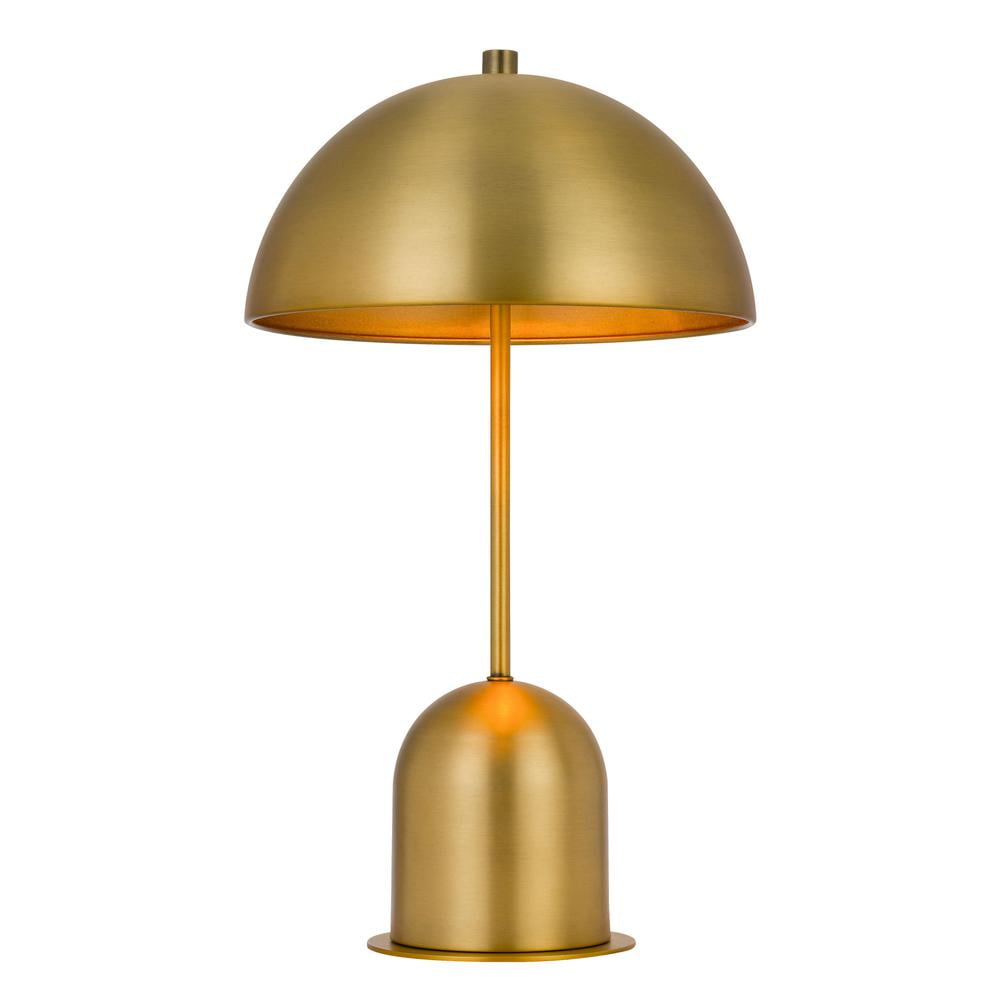 HomeRoots 20" Antiqued Brass Metal Desk Table Lamp With Antiqued Brass ...