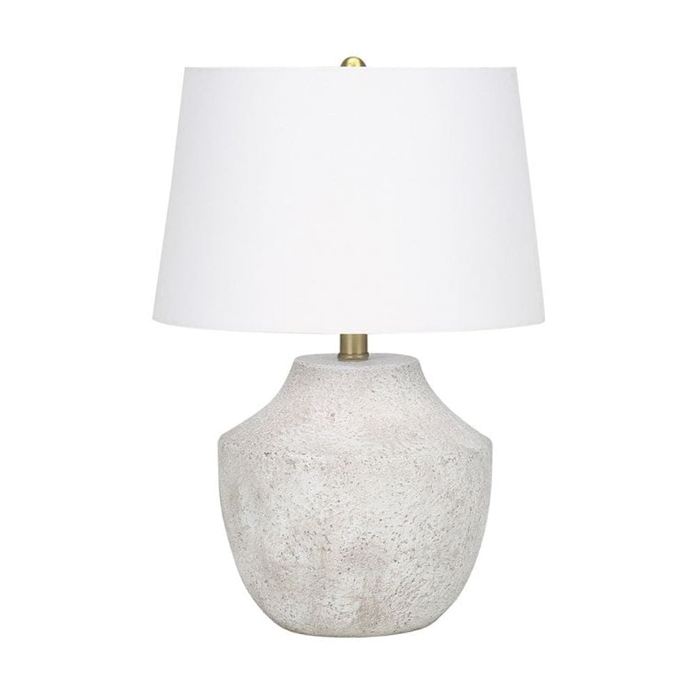 HomeRoots 20" Cream Concrete Urn Table Lamp With Cream Empire Shade ...