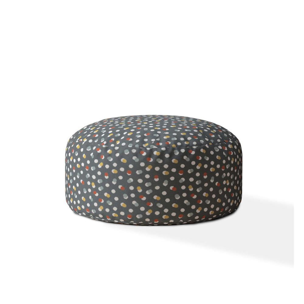 HomeRoots 24" Blue Cotton Round Floral Pouf Ottoman - Walmart.com