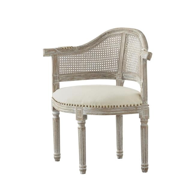 HomeRoots 24 in. Linen Arm Chair, Cream & Beige - Walmart.com