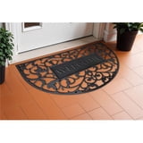 HomeRoots 632543 24 x 36 in. Black Scrollwork Welcome Semi Circle ...