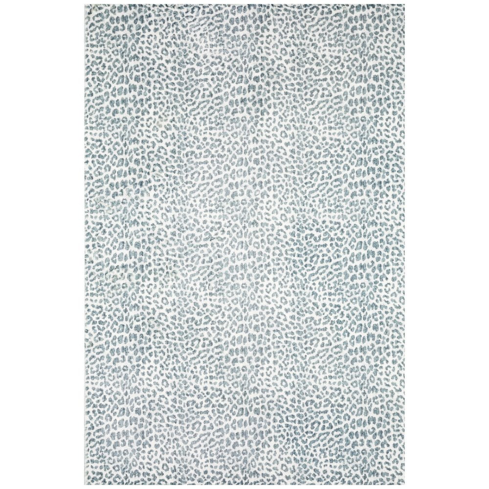 HomeRoots 3' X 5' Grey Leopard Print Shag Handmade Non Skid Area Rug ...