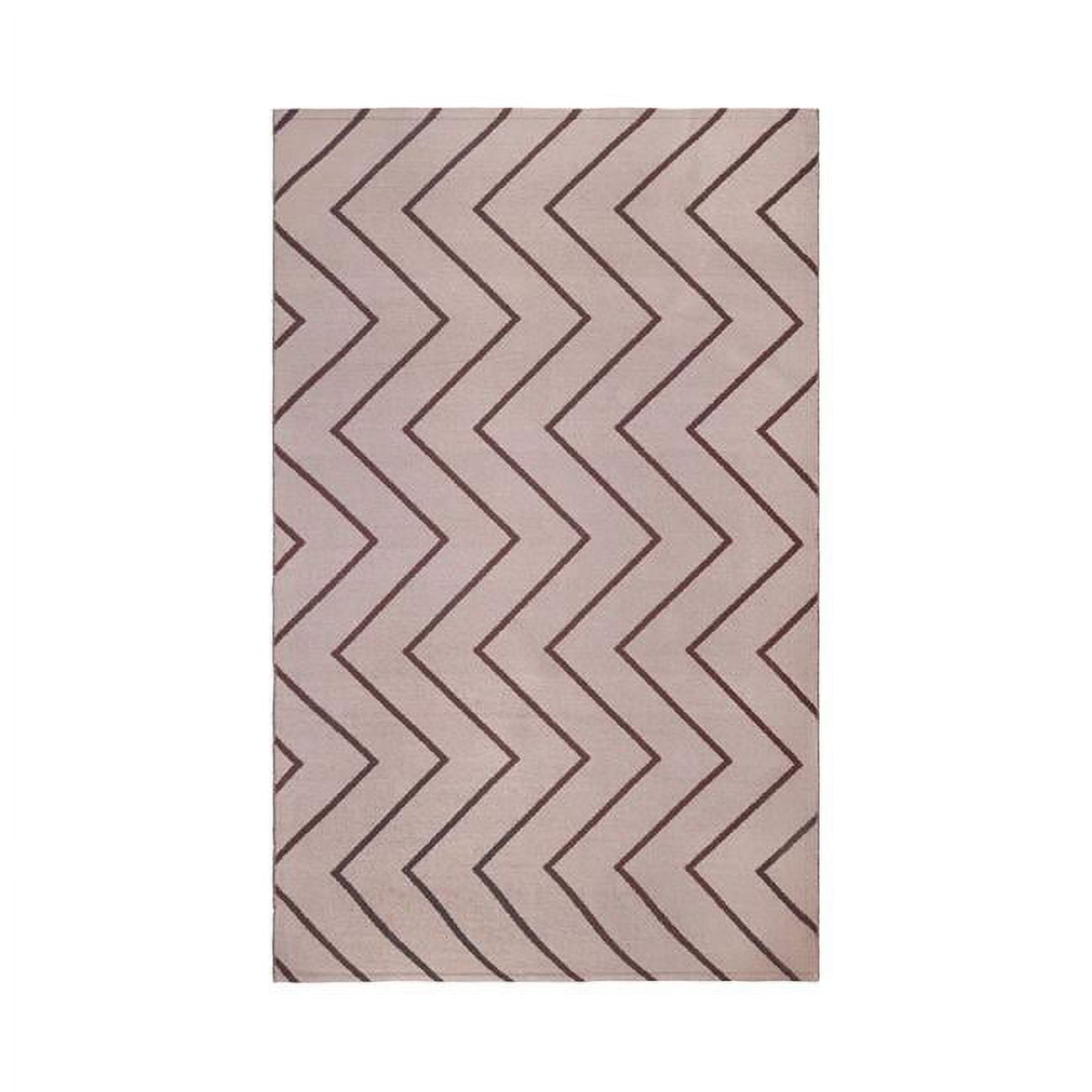 HomeRoots 3 x 5 ft. Beige Waves Stain Resistant Indoor & Outdoor ...