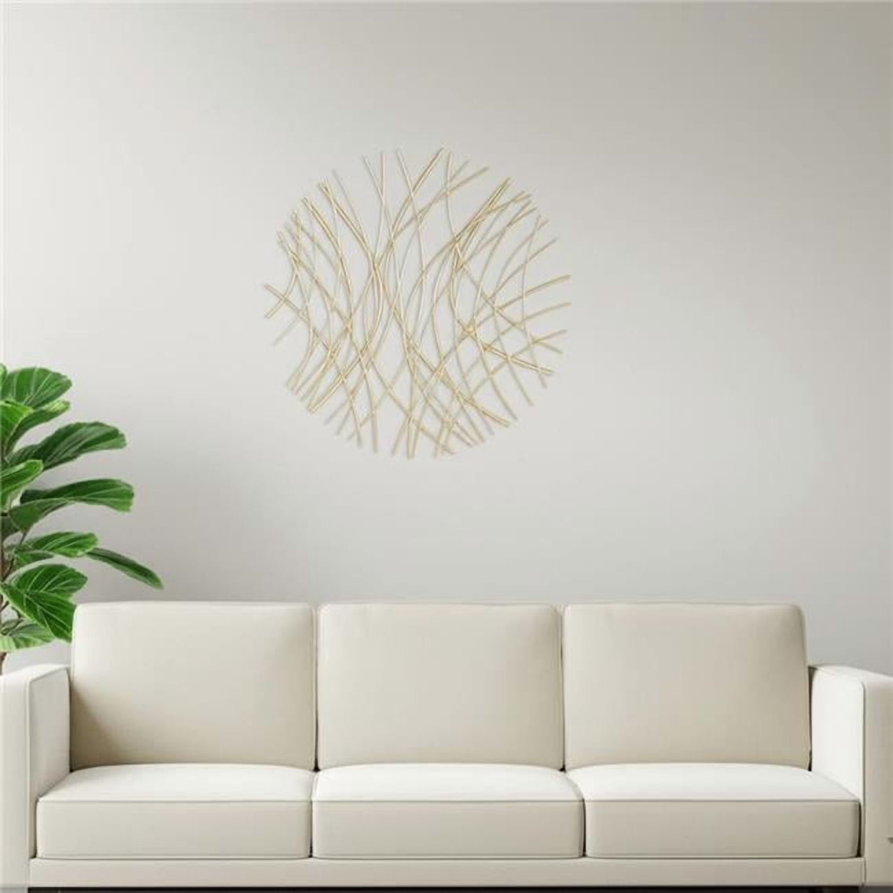 HomeRoots 569443 30 x 30 in. Gold Metal Circle Abstract Hanging ...