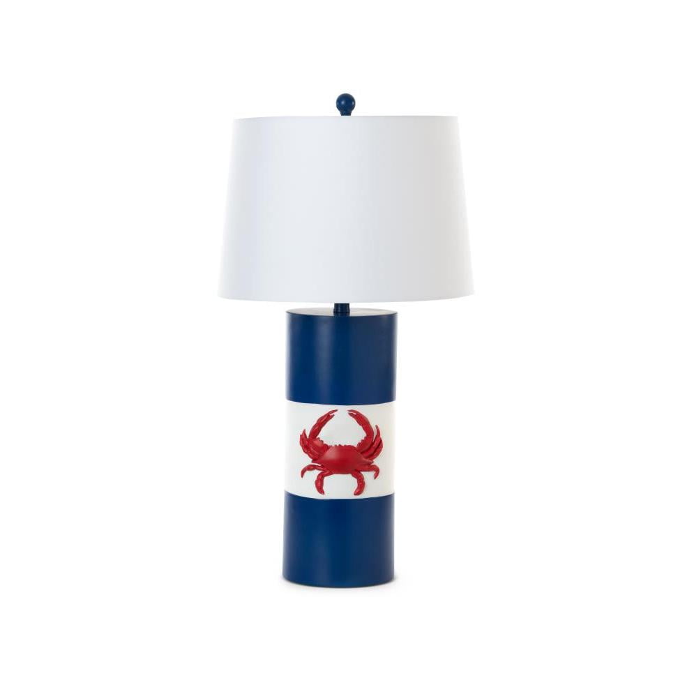 HomeRoots 31" Red White and Blue Table Lamp With White Empire Shade ...