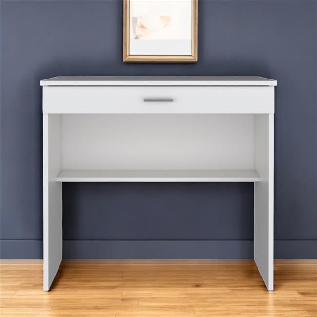 HomeRoots 546421 32 in. White Wood Computer Desk with Drawer - Walmart.com