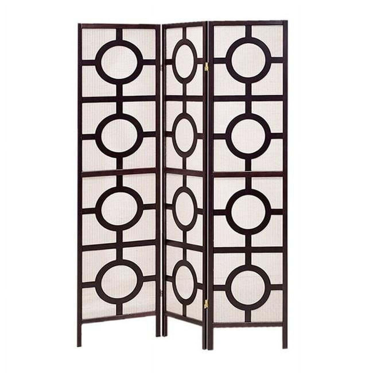 HomeRoots 342718 51 x 1 x 70 in. Brown Wood Jute Inlay Screen with 3 ...