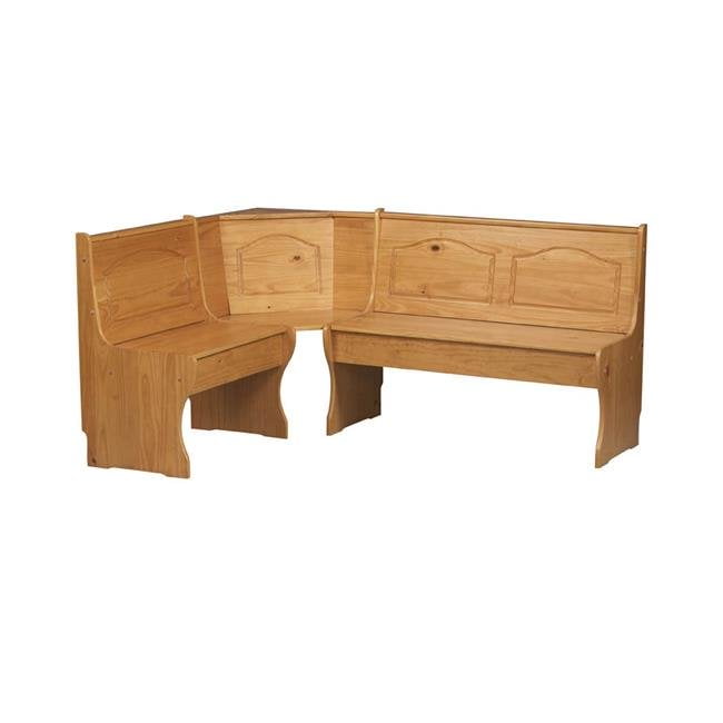 HomeRoots 351792 Wooden Corner Unit with Hidden Storage & Curved Legs ...