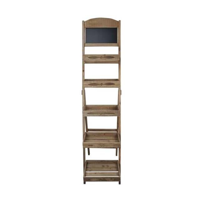 HomeRoots 379841 Rustic 5 Tier Ladder Shelving Unit with Chalkboard ...