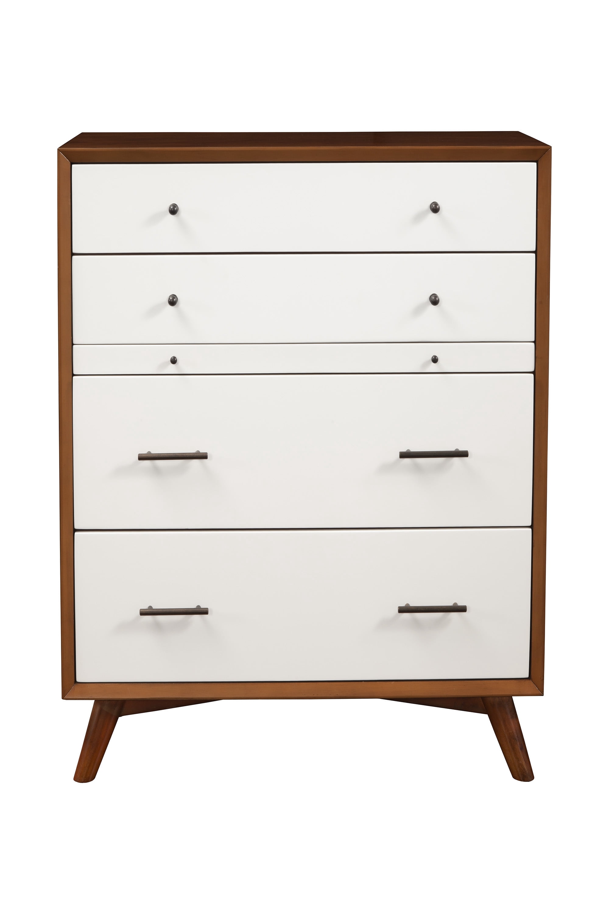 38" Brown and White Solid Wood Four Drawer Chest - Walmart.com
