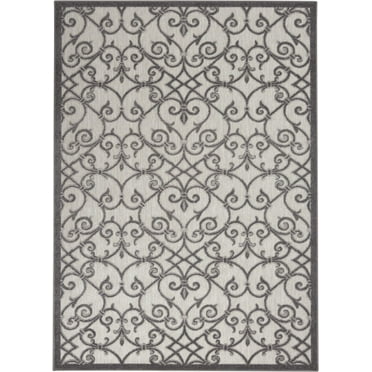 Nourison Essentials Indoor/Outdoor Silver Grey 2'2" x 14 Area Rug ...