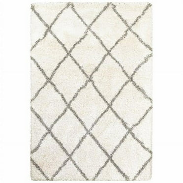 Modway Kazia Distressed Floral Lattice 8x10 Area Rug in Dark Gray and ...