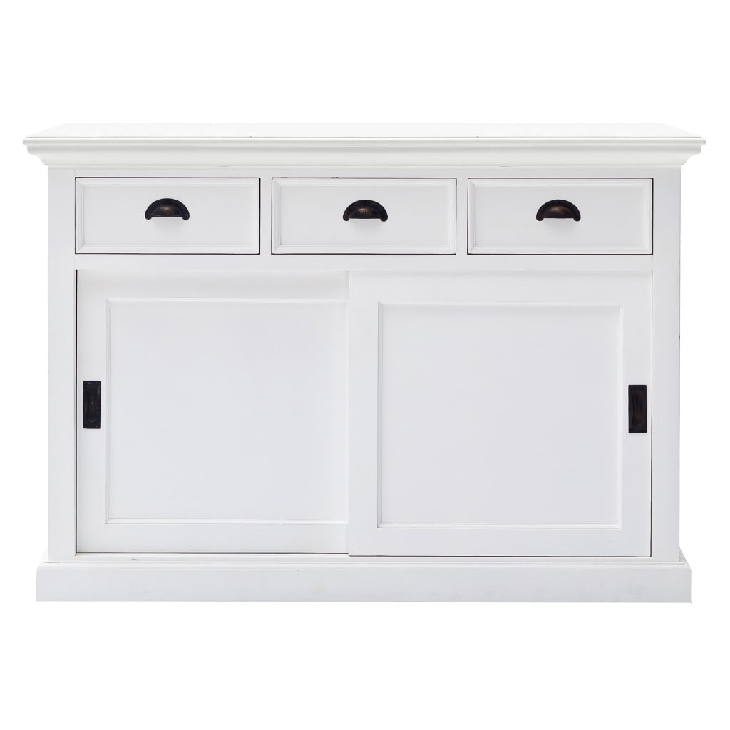 Modern Farmhouse White Buffet Server with Sliding Doors - Walmart.com