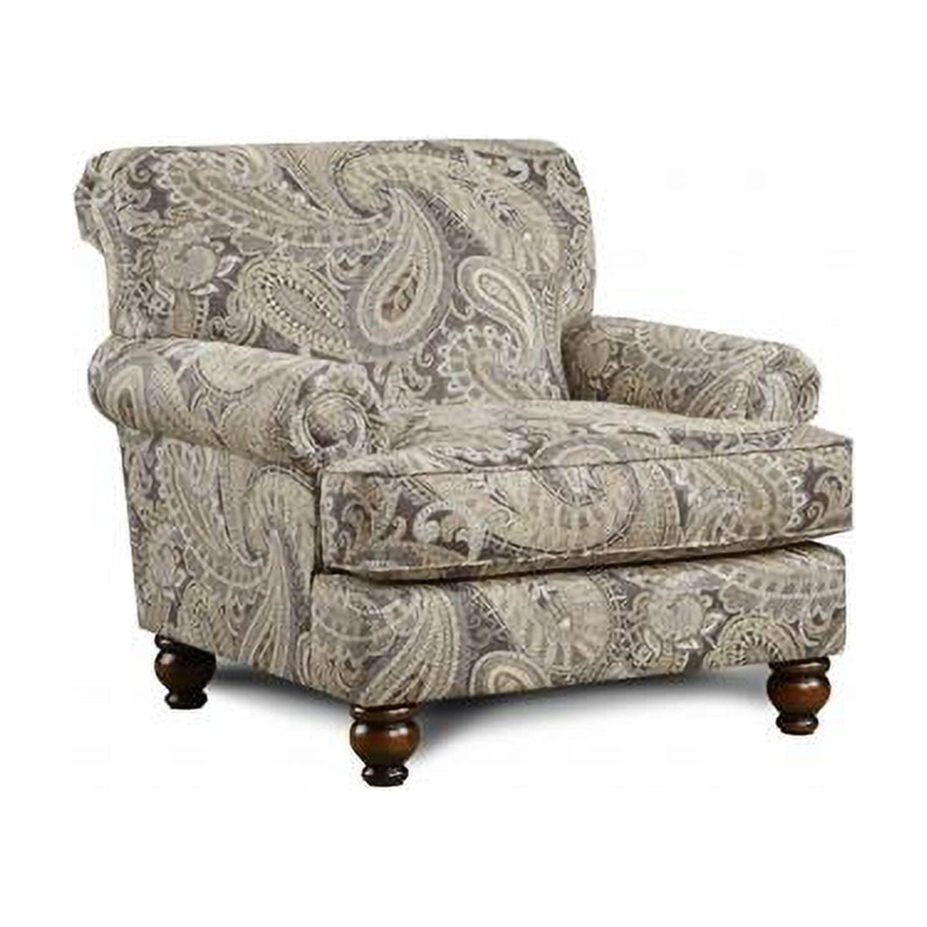 HomeRoots 390049 Vintage Beige Paisley Tapestry Cozy Accent Chair ...