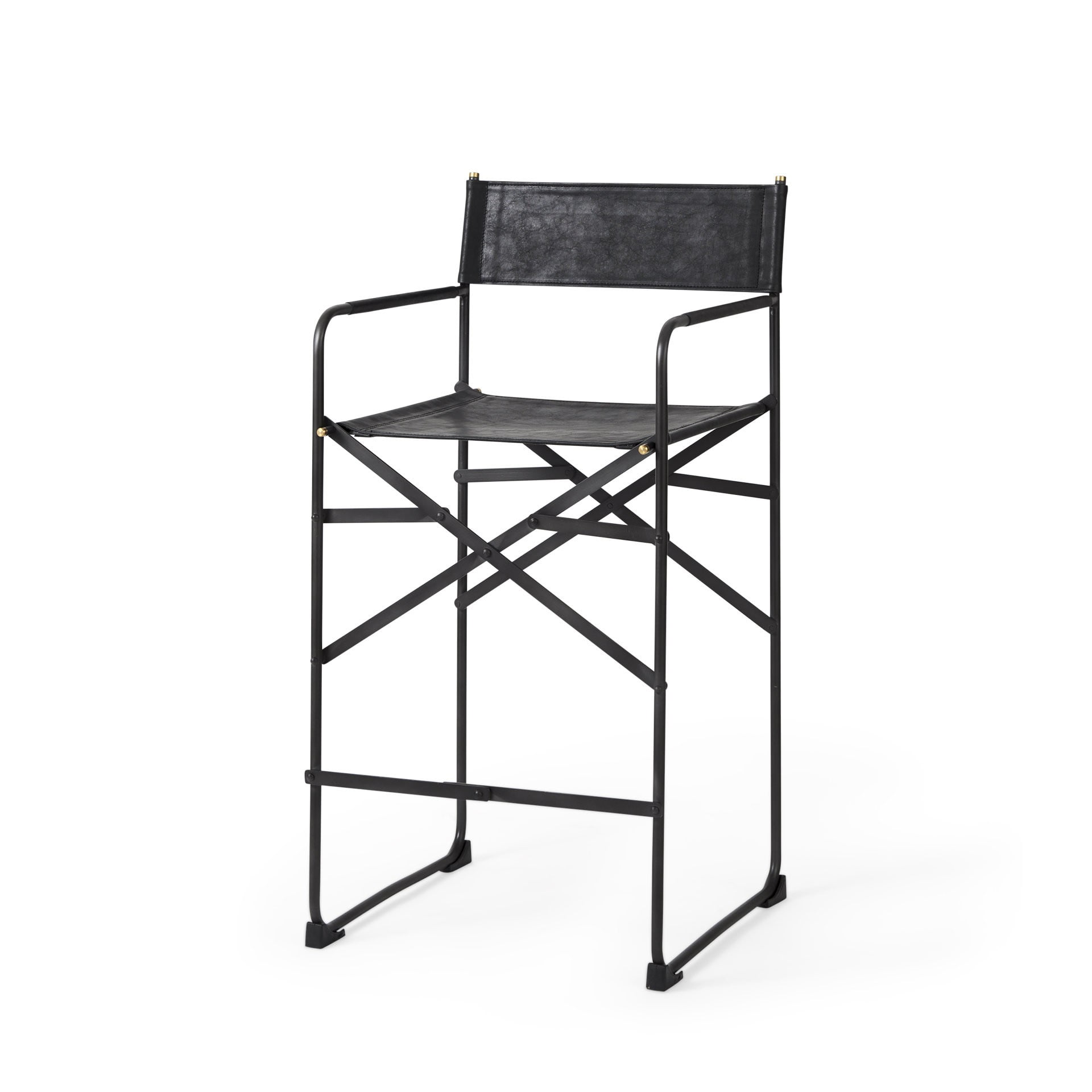 Black Leather Director's Chair Counter Stool - Walmart.com