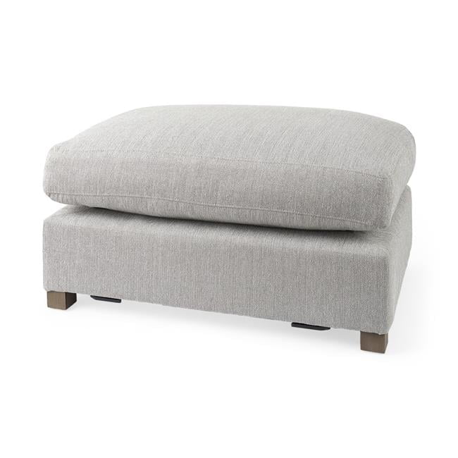 HomeRoots 394238 Fabric Covered Half Ottoman, Light Gray - Walmart.com