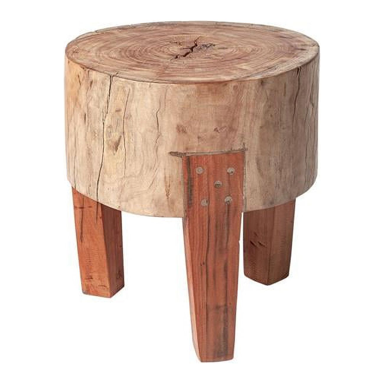 HomeRoots 394252 15 in. Modern Farmhouse Reclaimed Wood Stool, Natural ...