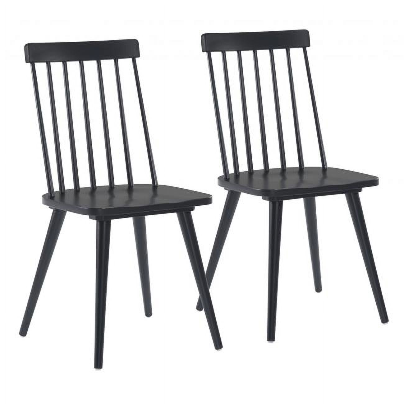 HomeRoots 394756 Modern Black Armless Spindle Dining Chairs, Set of 2 ...